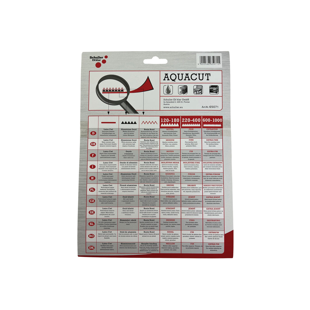 Schuller AQUACUT sandpapir (3 ark) – MALEREXPERTEN